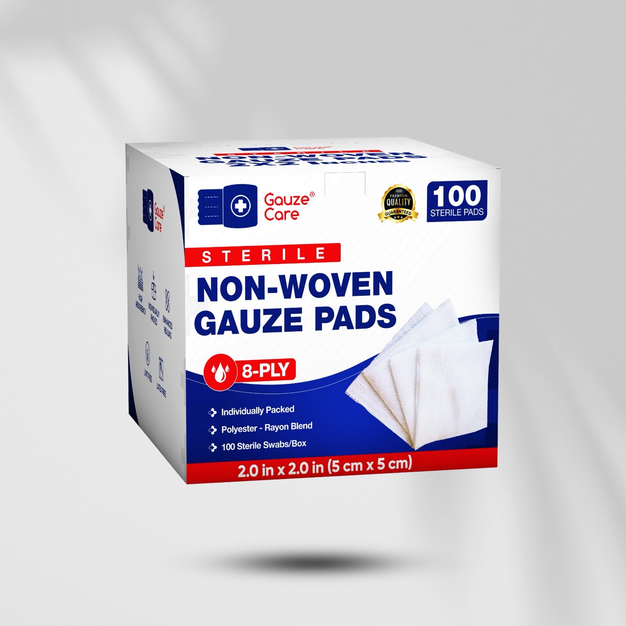 100pc 4x4 Sterile Gauze Pads & 12ply Woven Gauze Sponges